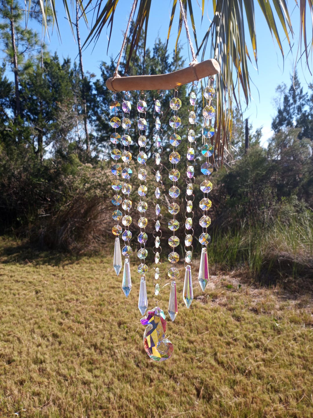Iridescent Glass Seahorse Suncatcher Wind Chime - Etsy