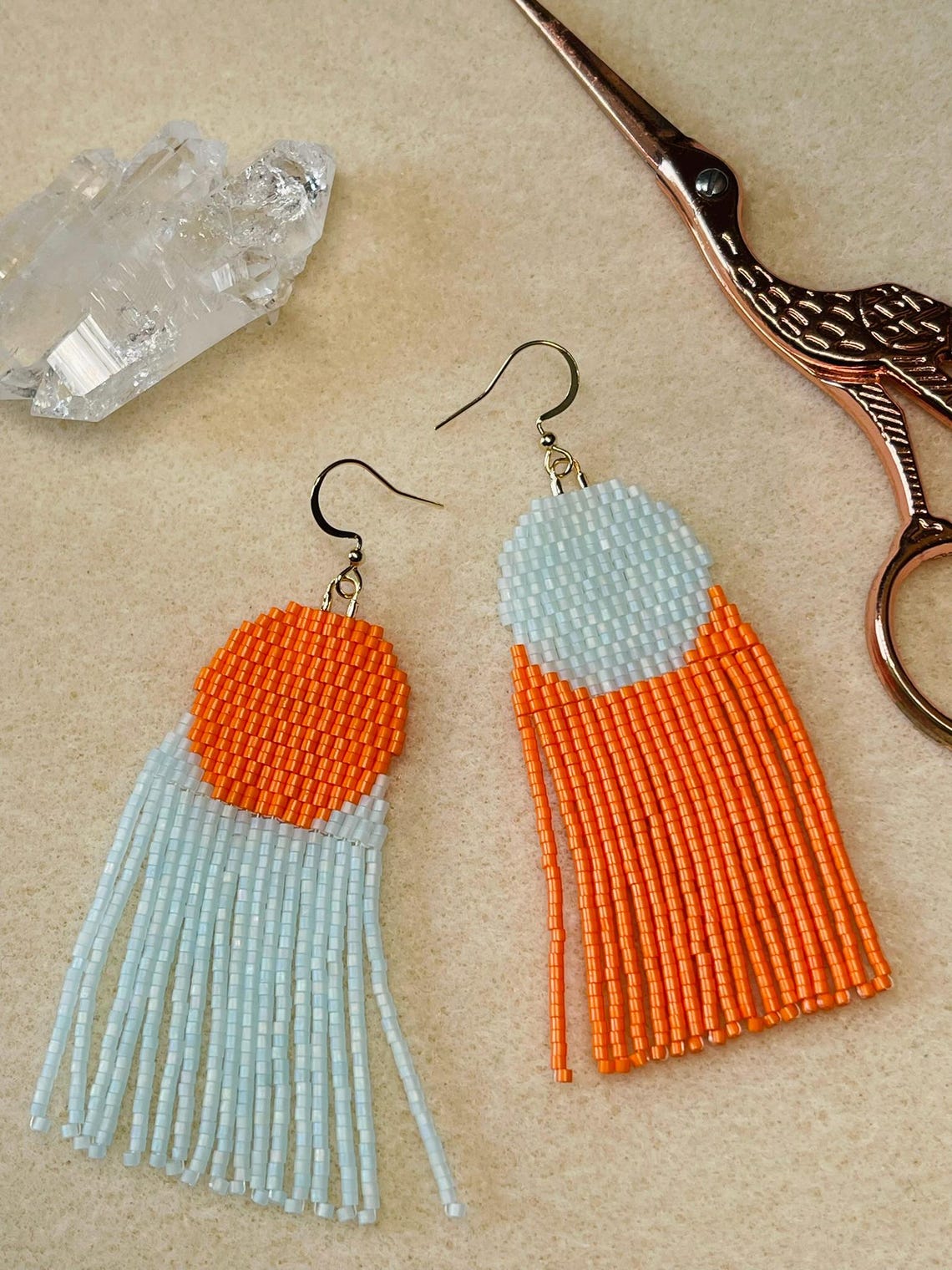 Solara Colorpop：colorful Beaded Fringe Earrings | Handwoven | Handmade ...