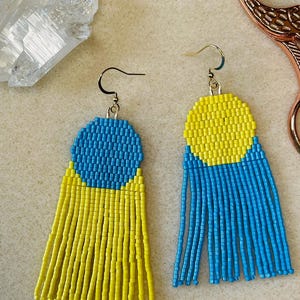 Solara Colorpop：colorful Beaded Fringe Earrings | Handwoven | Handmade ...