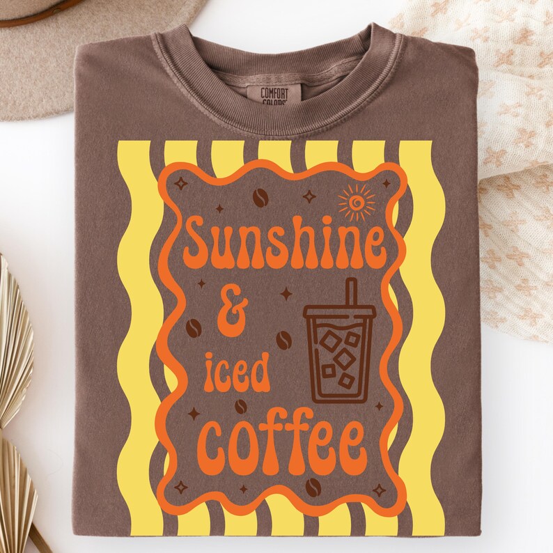 Sunshine & Iced Coffee SVG Bundle: Retro Summer Coffee PNG Pack ...