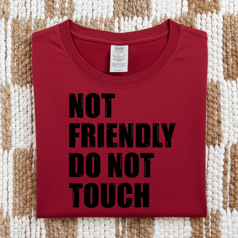 Not Friendly Do Not Touch Shirt Design, Funny Warning (digital Download ...