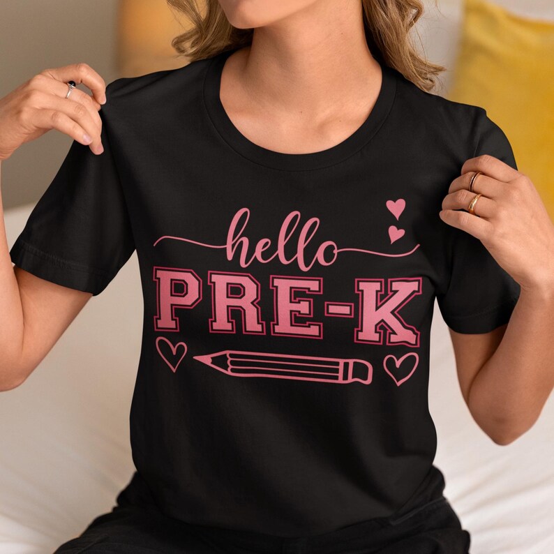 Hello Pre-k SVG PNG – First Day of School Preschool Shirt Design – Cute ...