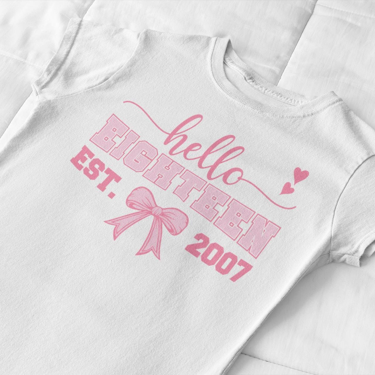 18th Birthday Girl SVG: Hello Eighteen Bow Design (digital Download PNG ...