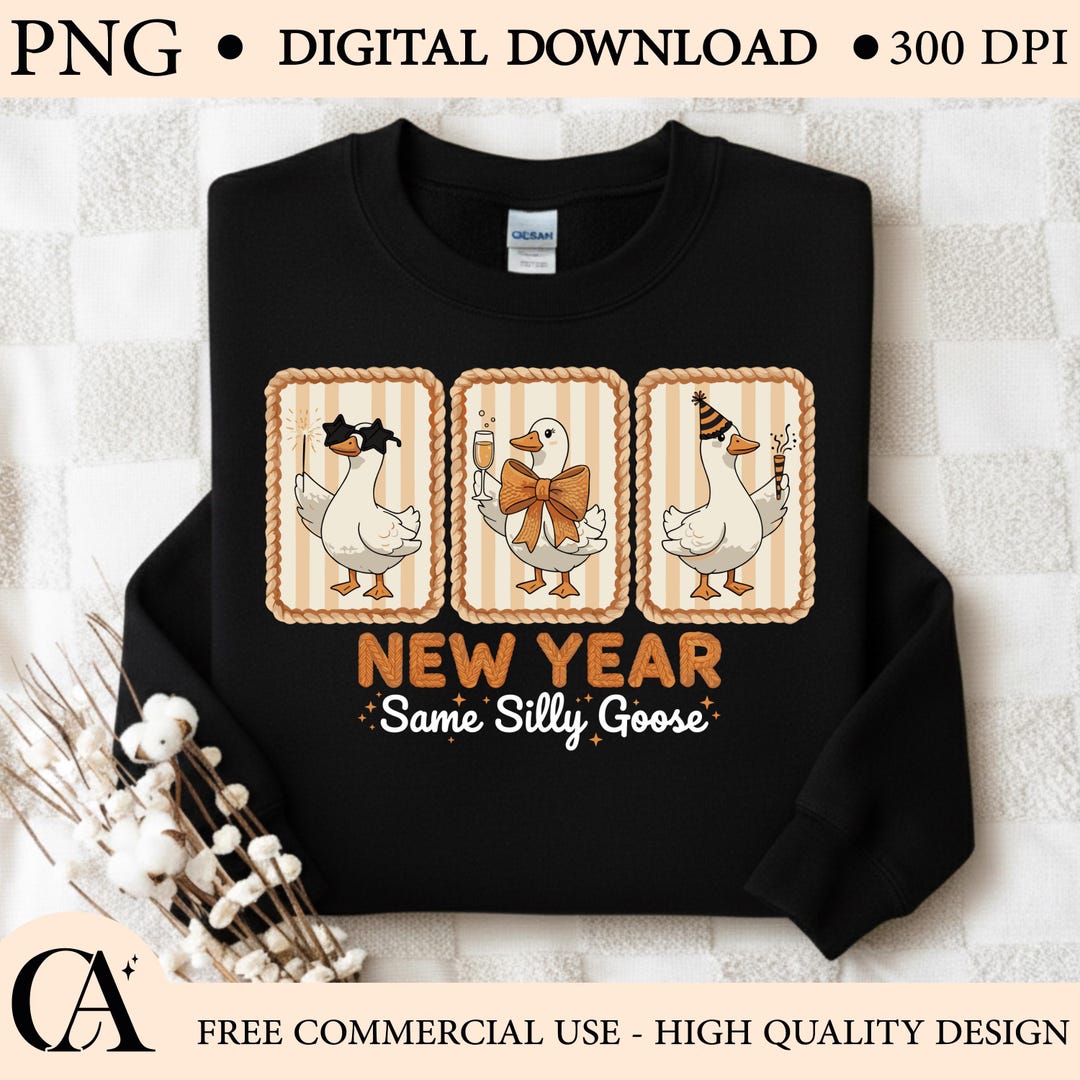 Silly Goose New Year PNG Bundle: 3-panel Design (digital Download) - Etsy