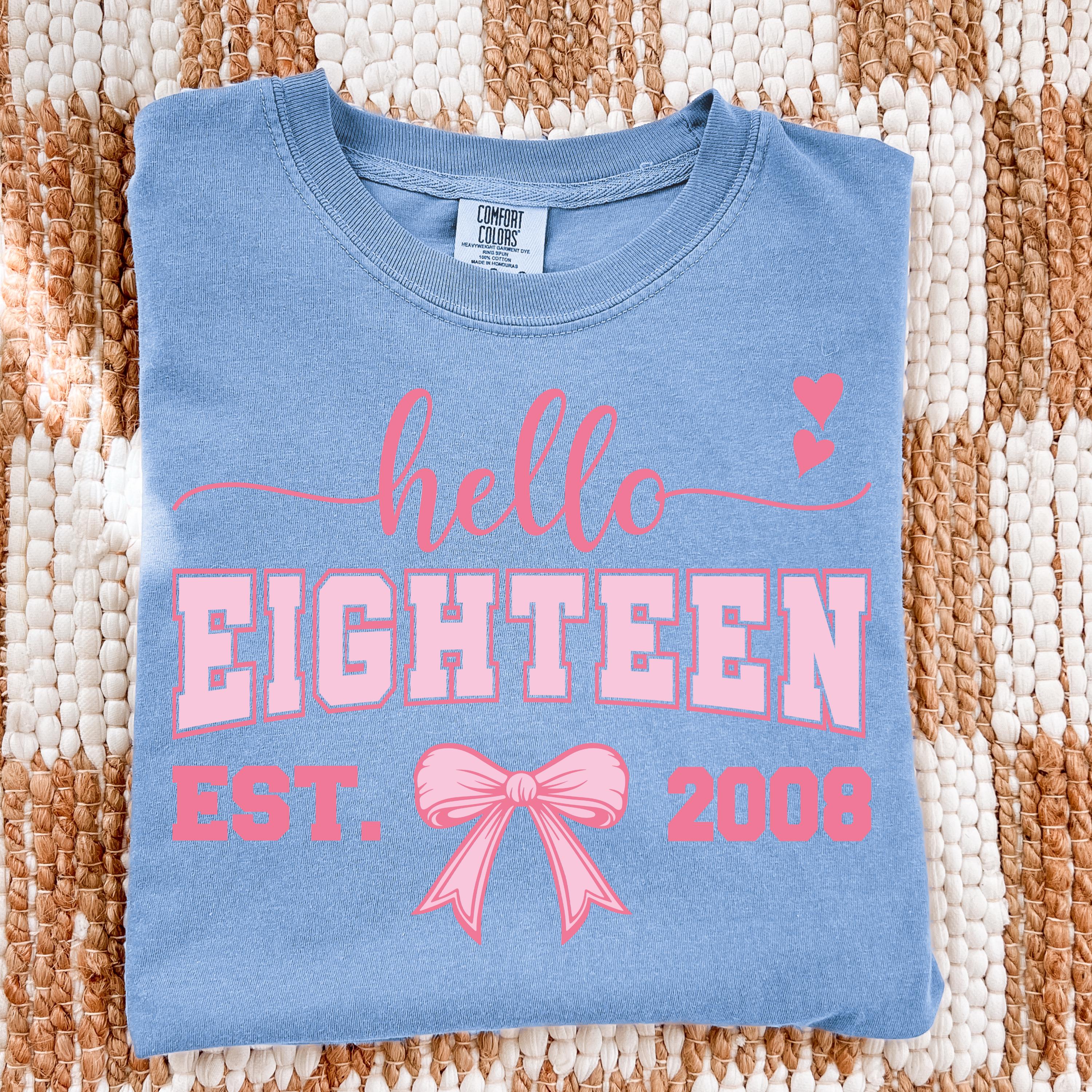 18th Birthday Girl SVG: Hello Eighteen Bow Design (digital Download PNG ...