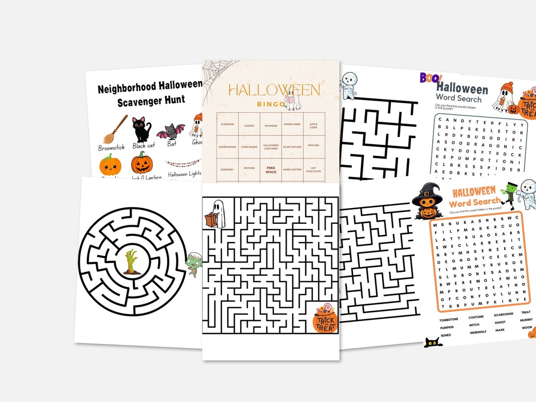 Halloween Games, Corn Mazes, Bingo, Word Search, Scavenger Hunt, Games ...