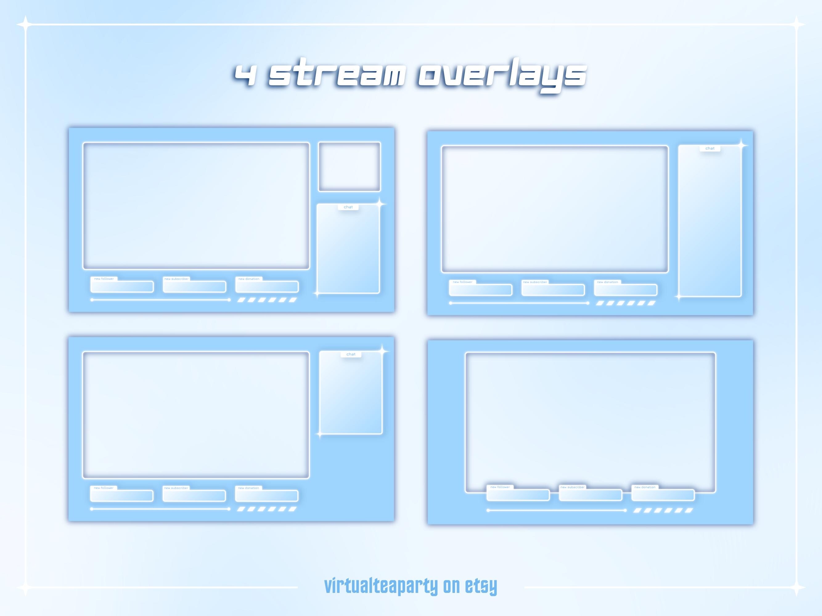 Cyber Angel Y2K Animated Stream Package Twitch Overlay Bundle Pastel ...
