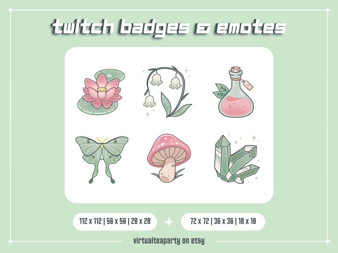 Fairy Twitch Sub Badges Emotes Channel Points Icons Stream Cute ...