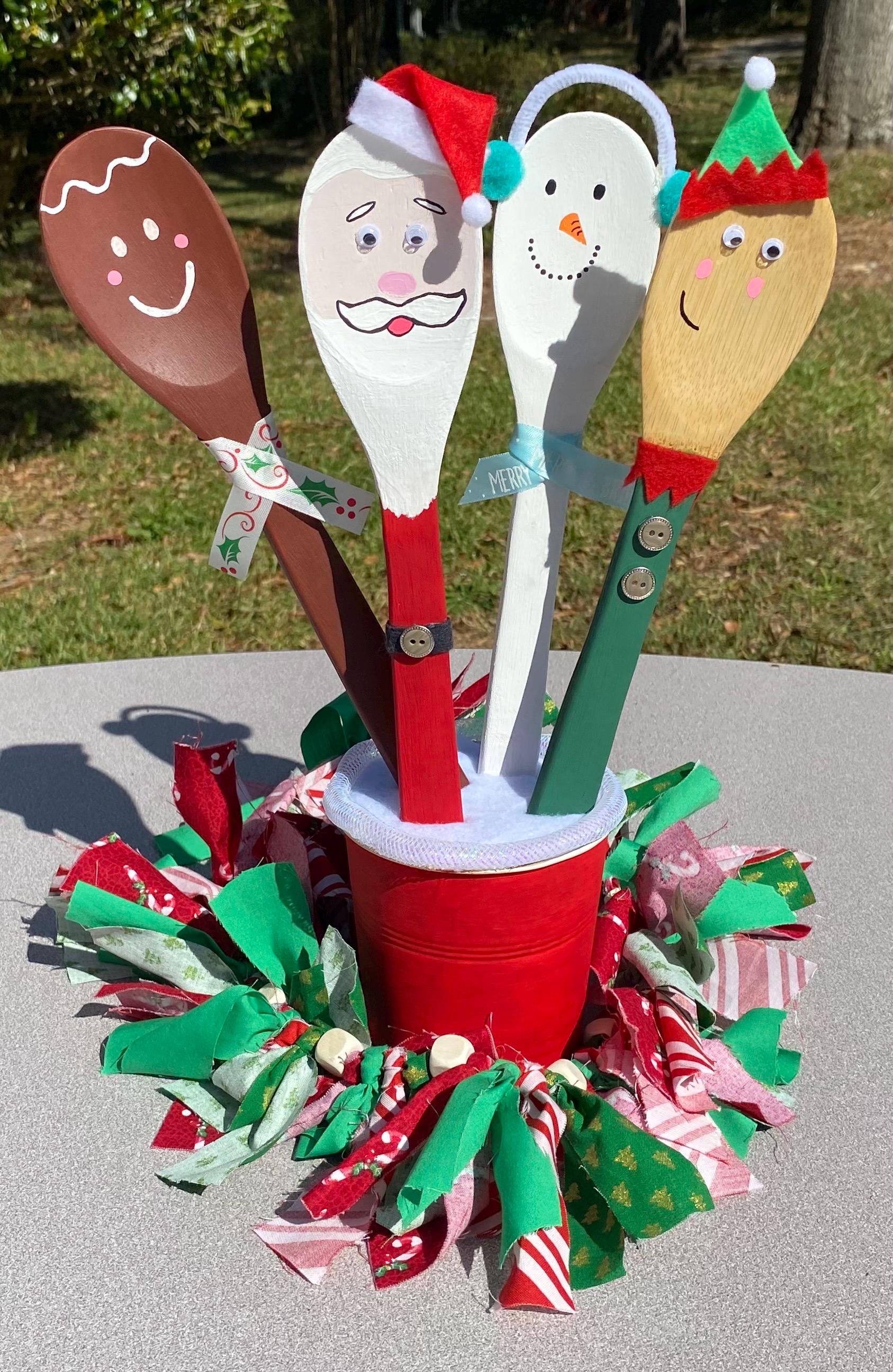 Whimsical Hand-painted Christmas Character Wooden Spoons Set of 6 - Etsy