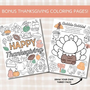 Thankful Turkey Thanksgiving Craft and Coloring Pages - Kids Gratitude ...