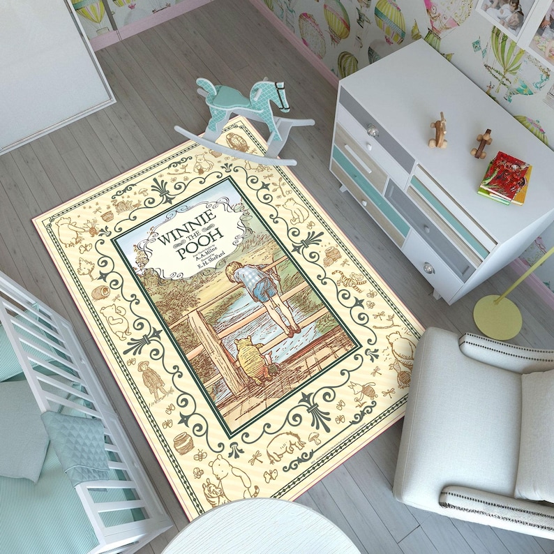 Winnie the Pooh Rug, Book Cover Rug,cute Rug,kids Rug,colorful Rug ...