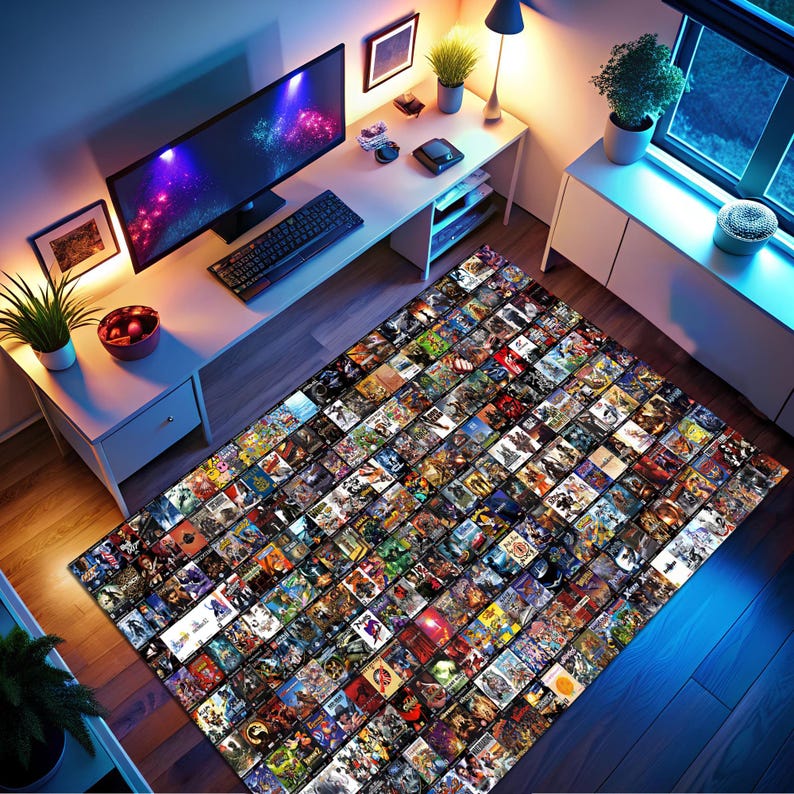 Retro Games Rug,video Game Rug,gaming Rug,gamer Rug,colorful Rug,game ...