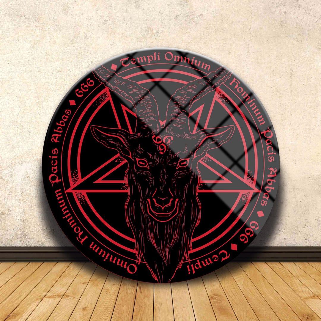 Satanic Wall Art, Black Glass Art, Tempered Glass, 3D Wall Art, Poster ...