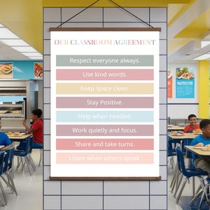 Editable Classroom Rules Poster: Pastel Class Agreement (digital ...