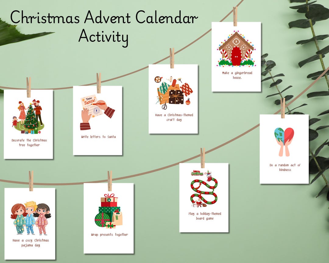 Christmas Advent Calendar Activity Cards: 30 Festive Activities (PDF ...