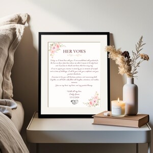 Editable Wedding Vows Template: His & Hers Keepsake (digital Printable ...