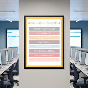 Editable Classroom Rules Poster: Pastel Class Agreement (digital ...