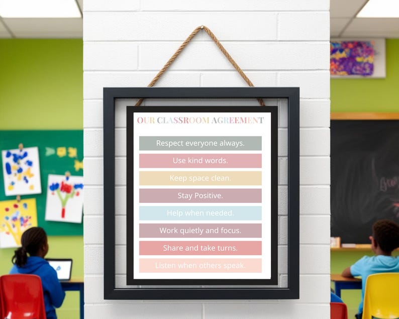 Editable Classroom Rules Poster: Pastel Class Agreement (digital ...