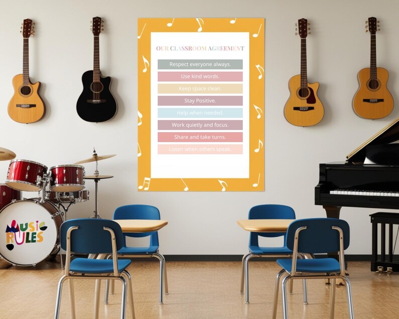 Editable Classroom Rules Poster: Pastel Class Agreement (digital ...