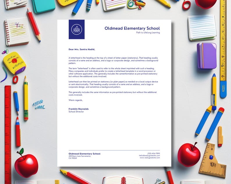 Editable Letterhead Template | for Teachers, Tutors, Coaches, Schools ...