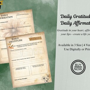 Vintage Gratitude Journal Kit: Printable Mindfulness Tracker (digital ...
