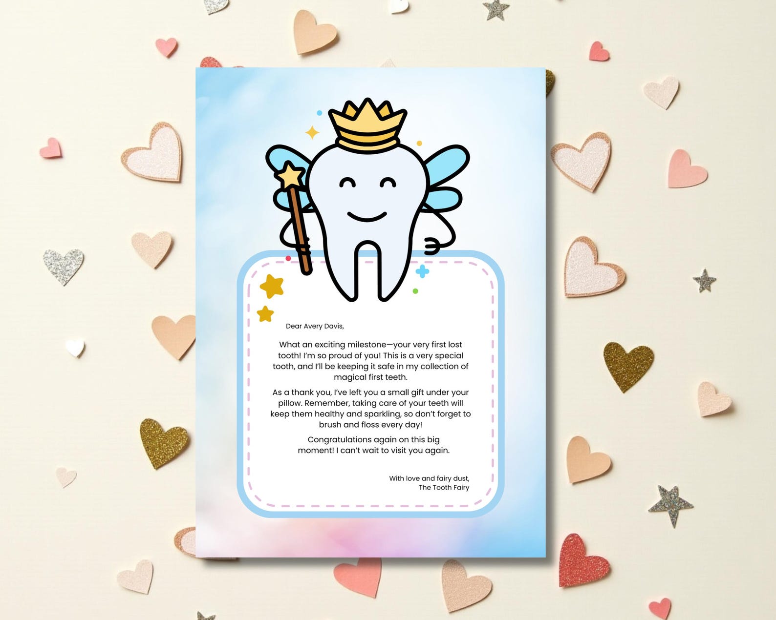 Editable Tooth Fairy Letter Printable: Whimsical Kids Keepsake (PDF ...