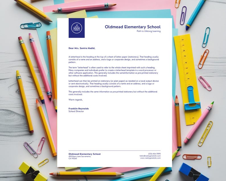 Editable Letterhead Template | for Teachers, Tutors, Coaches, Schools ...