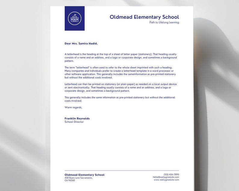 Editable Letterhead Template | for Teachers, Tutors, Coaches, Schools ...