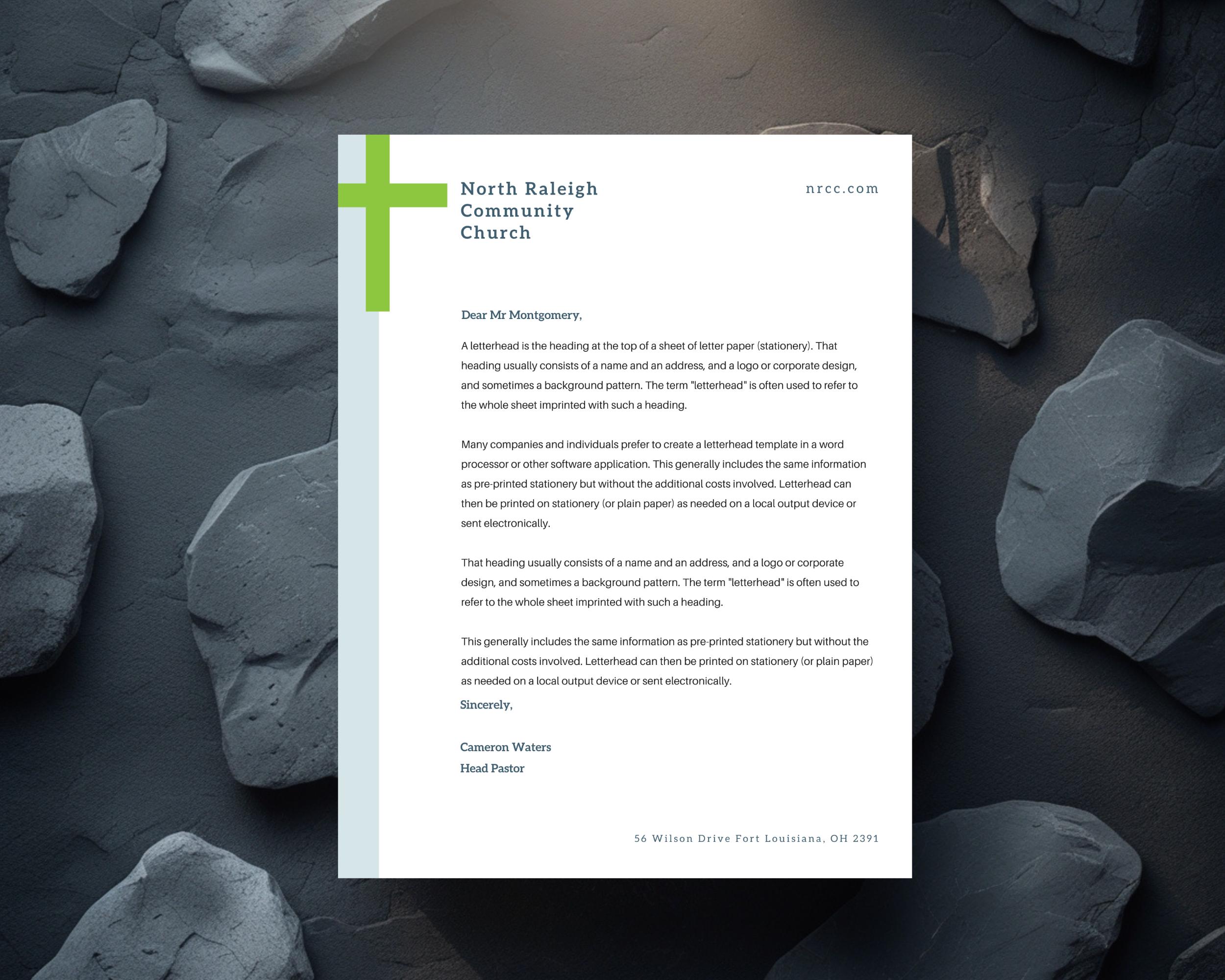 Editable Church Letterhead Template: Minimal Blue Cross Design (DOCX ...