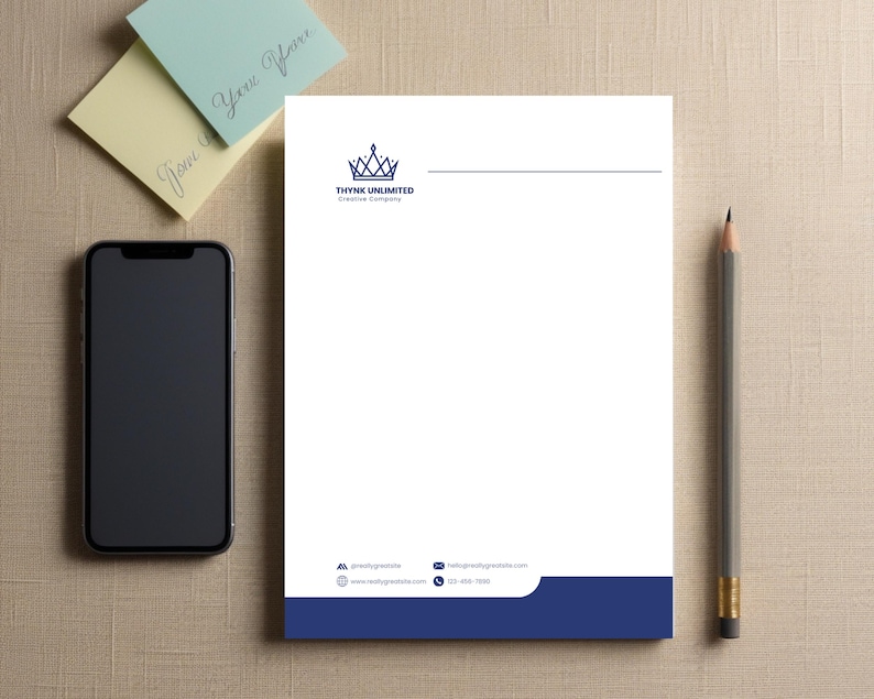 Modern Business Letterhead Template Editable in Microsoft Word or Canva ...