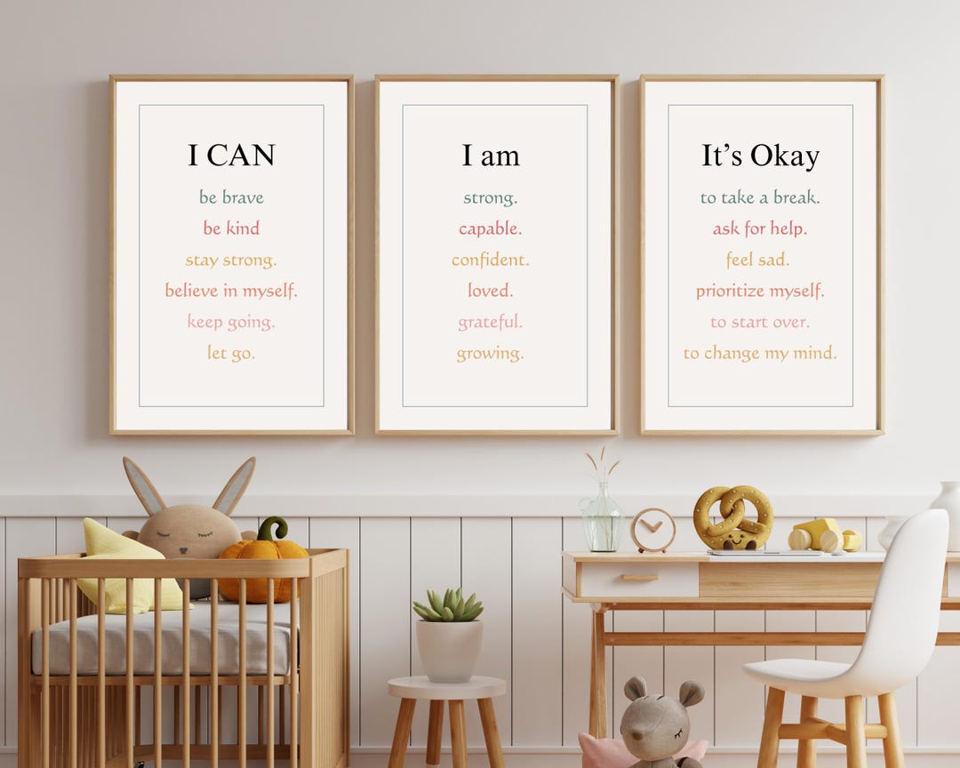 Affirmations for Kids Poster Set of 3 | Classroom Posters | Homeschool ...