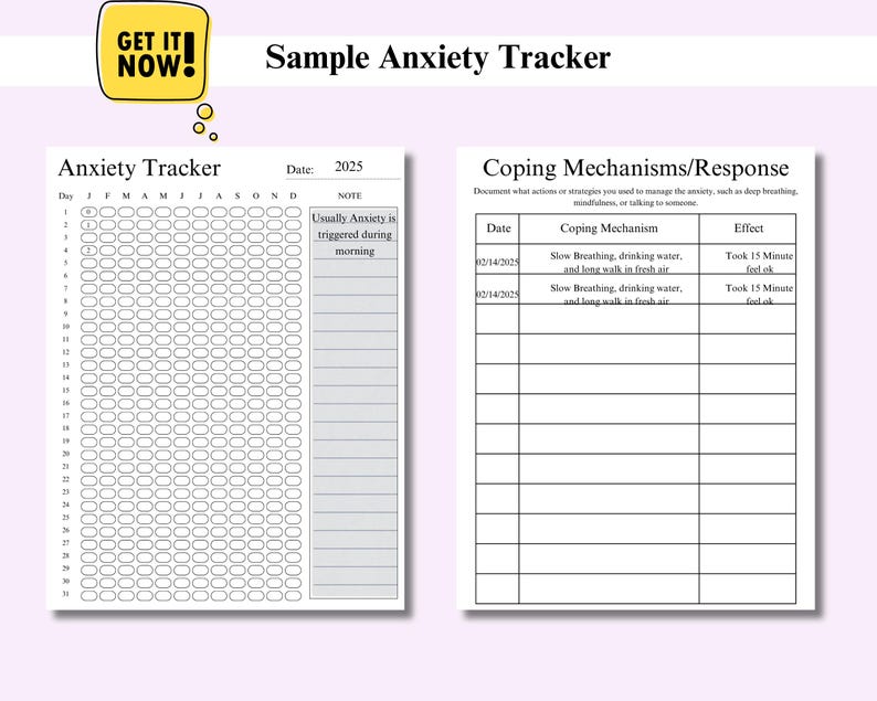 Anxiety Tracker Printable | for Students, Professionals, Teens ...