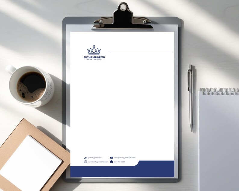 Modern Business Letterhead Template Editable in Microsoft Word or Canva ...