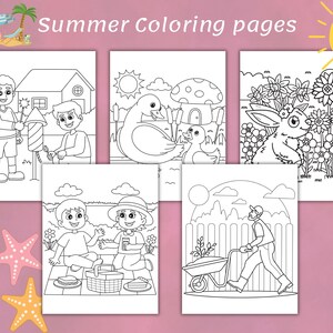 Kids Coloring Sheets Book Weather Seasons 40 Pages Bundle Digital ...