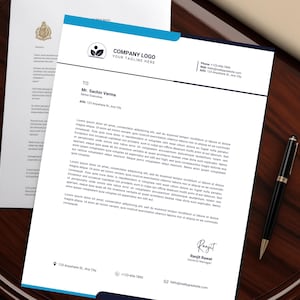 Modern Business Letterhead Template: Professional Design (word .docx ...