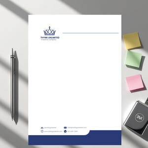 Modern Business Letterhead Template Editable in Microsoft Word or Canva ...