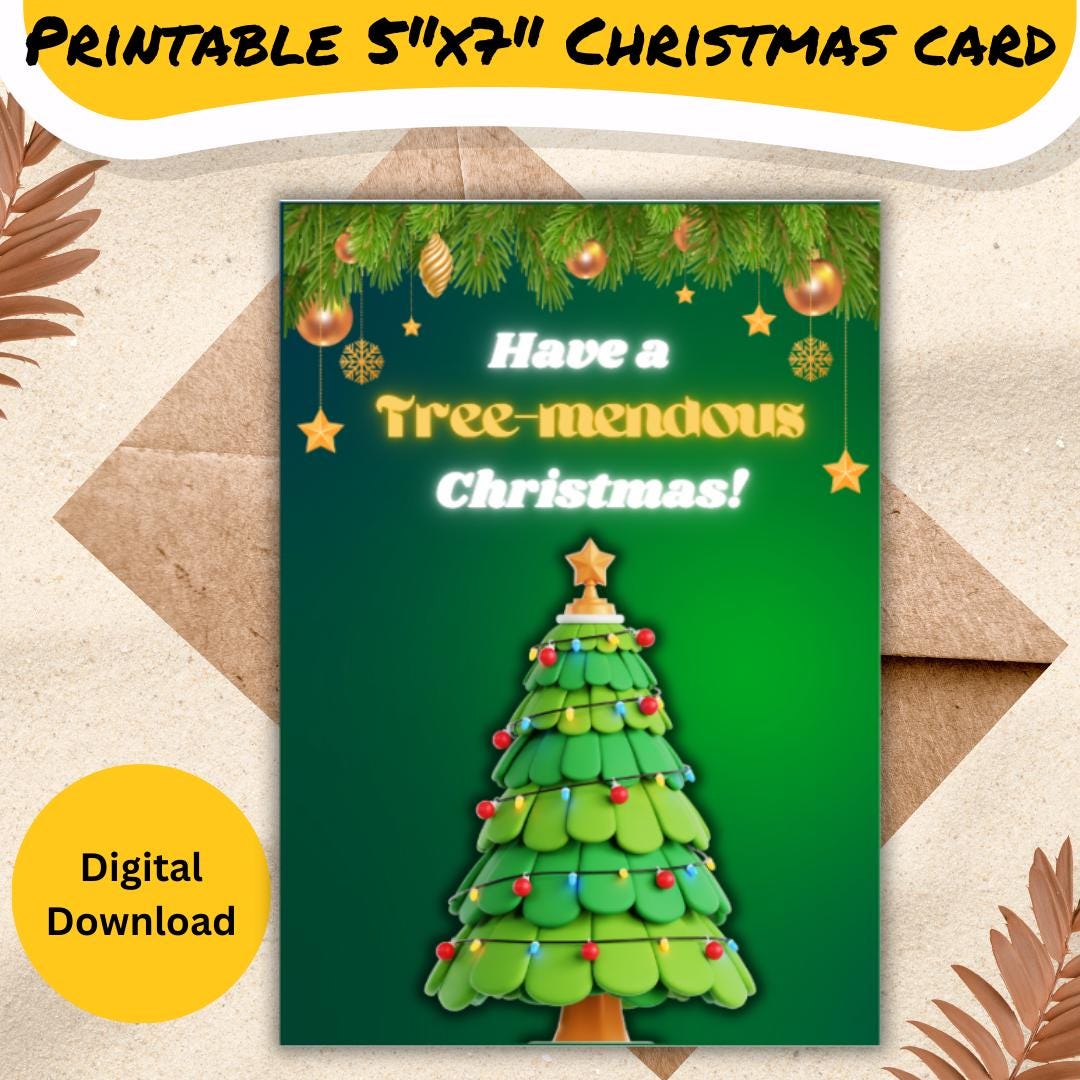 EDITABLE, PRINTABLE Ecards Funny Christmas Tree Card Greetings Instant ...