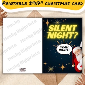 EDITABLE, PRINTABLE Ecards Funny Christmas Card Greetings Silent Night ...