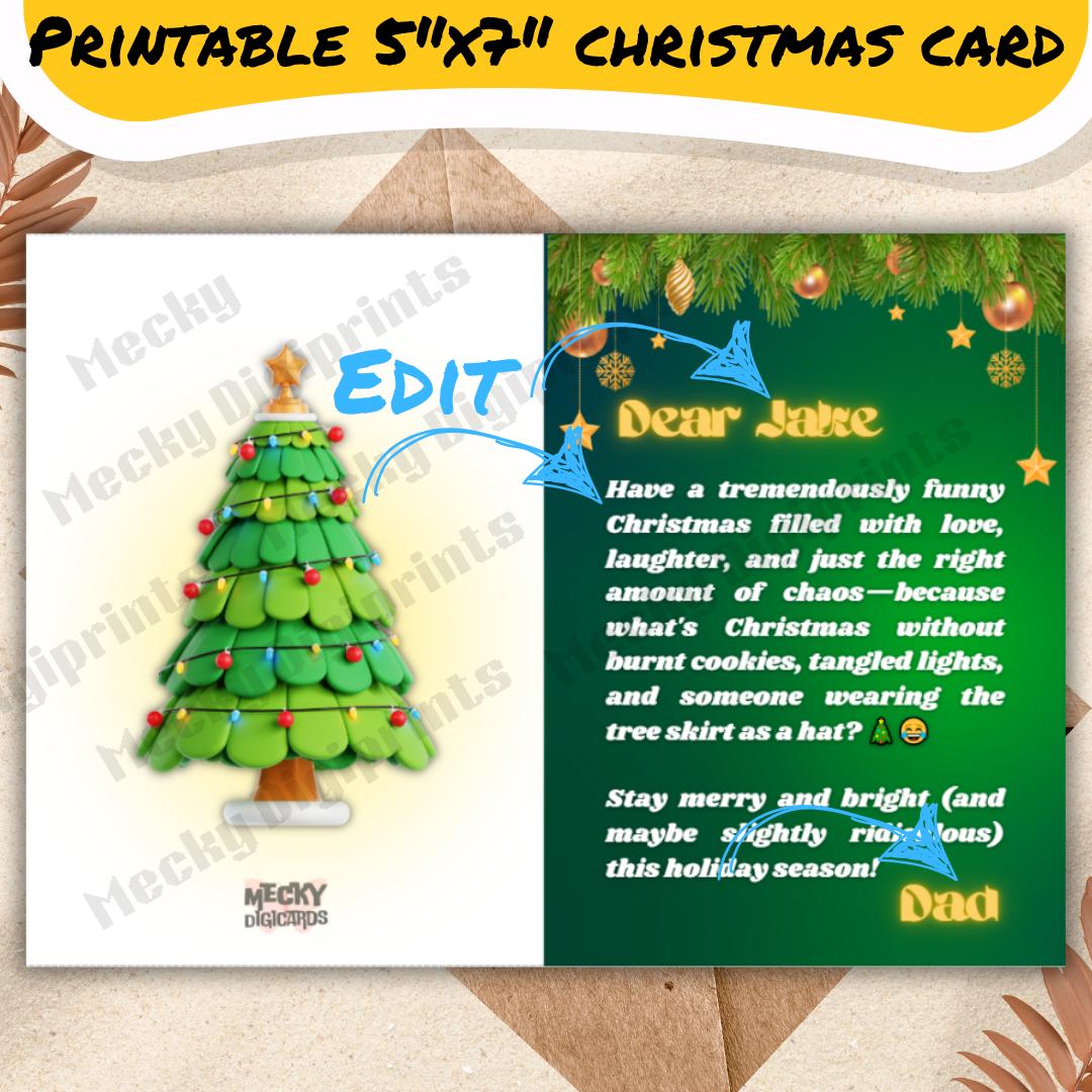 EDITABLE, PRINTABLE Ecards Funny Christmas Tree Card Greetings Instant ...
