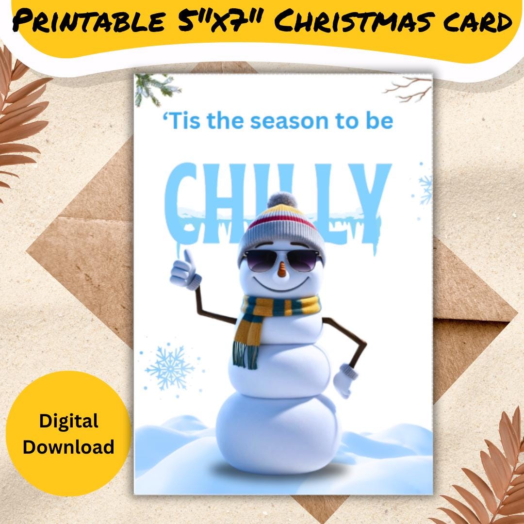 EDITABLE, PRINTABLE Ecards Funny Christmas Card Greetings Chilly ...