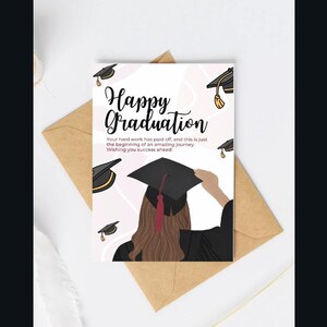 Graduation Card: Class of 2025, Female Graduate Art (digital Download ...