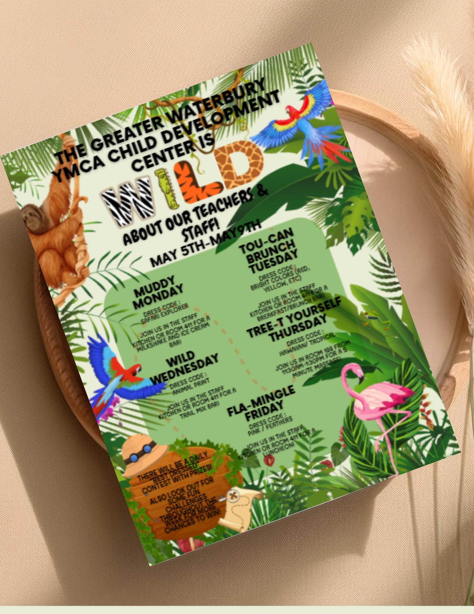 Jungle Theme Teacher Appreciation Week, Editable Canva Template, Fun ...