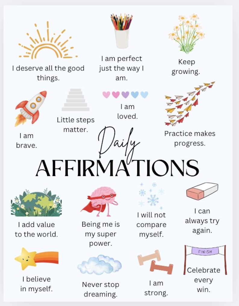 Daily Affirmations Poster - Etsy