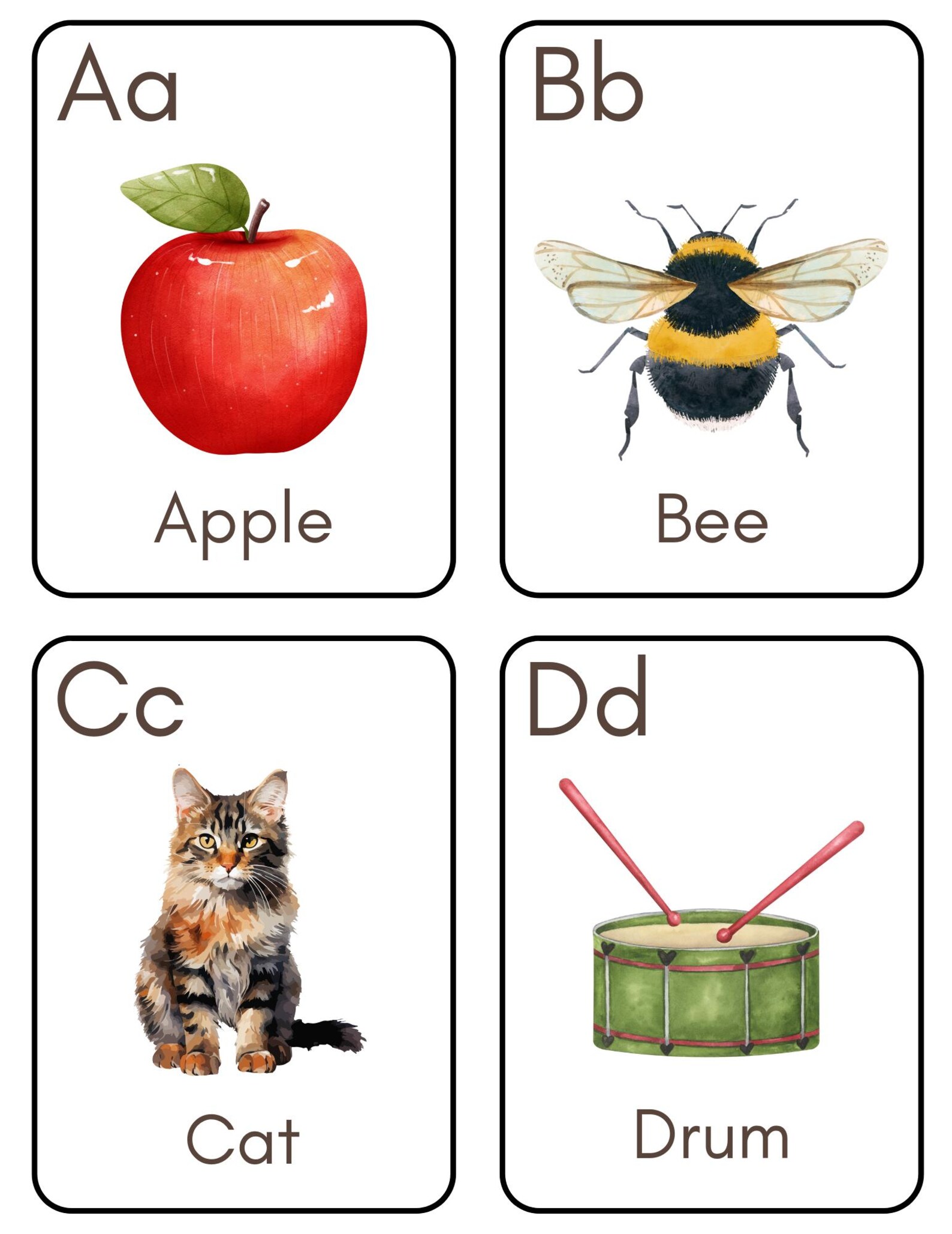 ABC Flashcards, Alphabet Flash Cards, Printable Flashcards, Language ...