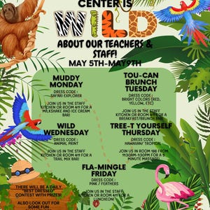 Jungle Theme Teacher Appreciation Week, Editable Canva Template, Fun ...