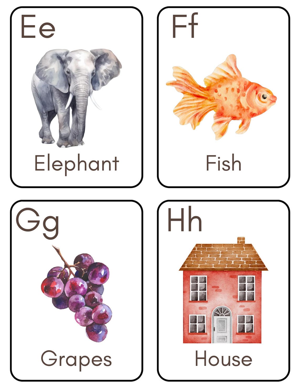 ABC Flashcards: Early Learning Alphabet Cards (printable) - Etsy