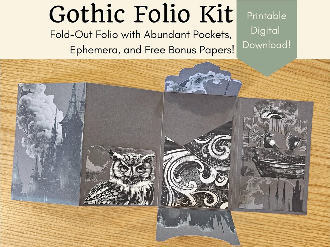 Gothic Junk Journal Folio, Summer, Castle, Medieval, Pockets, Steampunk ...