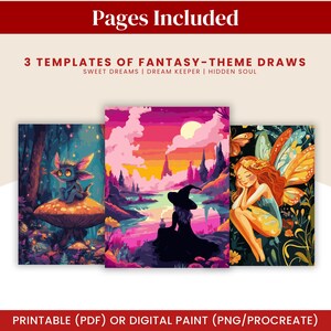 3 Fantasy Color by Number Bundle for Adults , Paint by Numbers Bundle ...