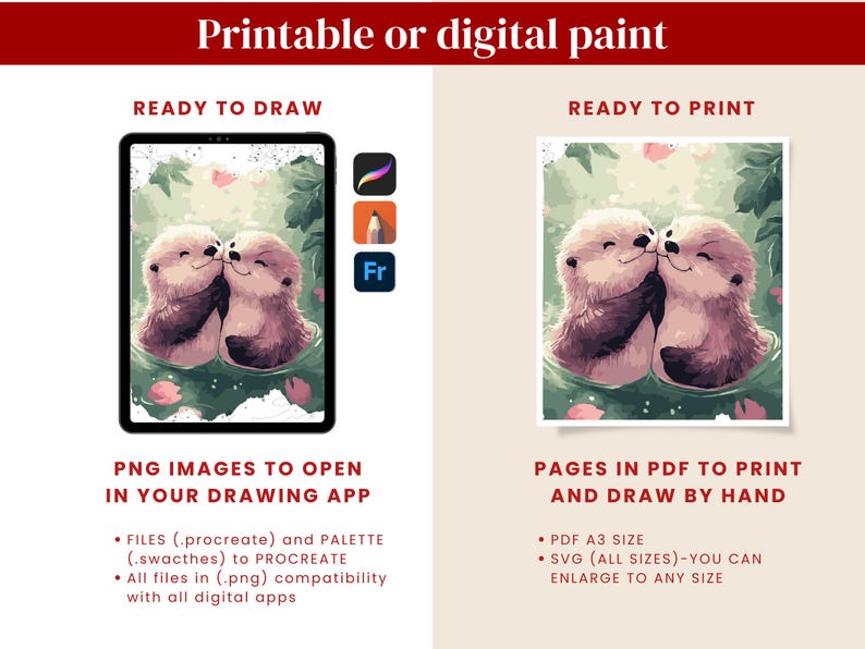 Valentines Color by Number for Adults, Animal Paint by Numbers ...