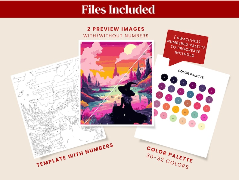 3 Fantasy Color by Number Bundle for Adults , Paint by Numbers Bundle ...